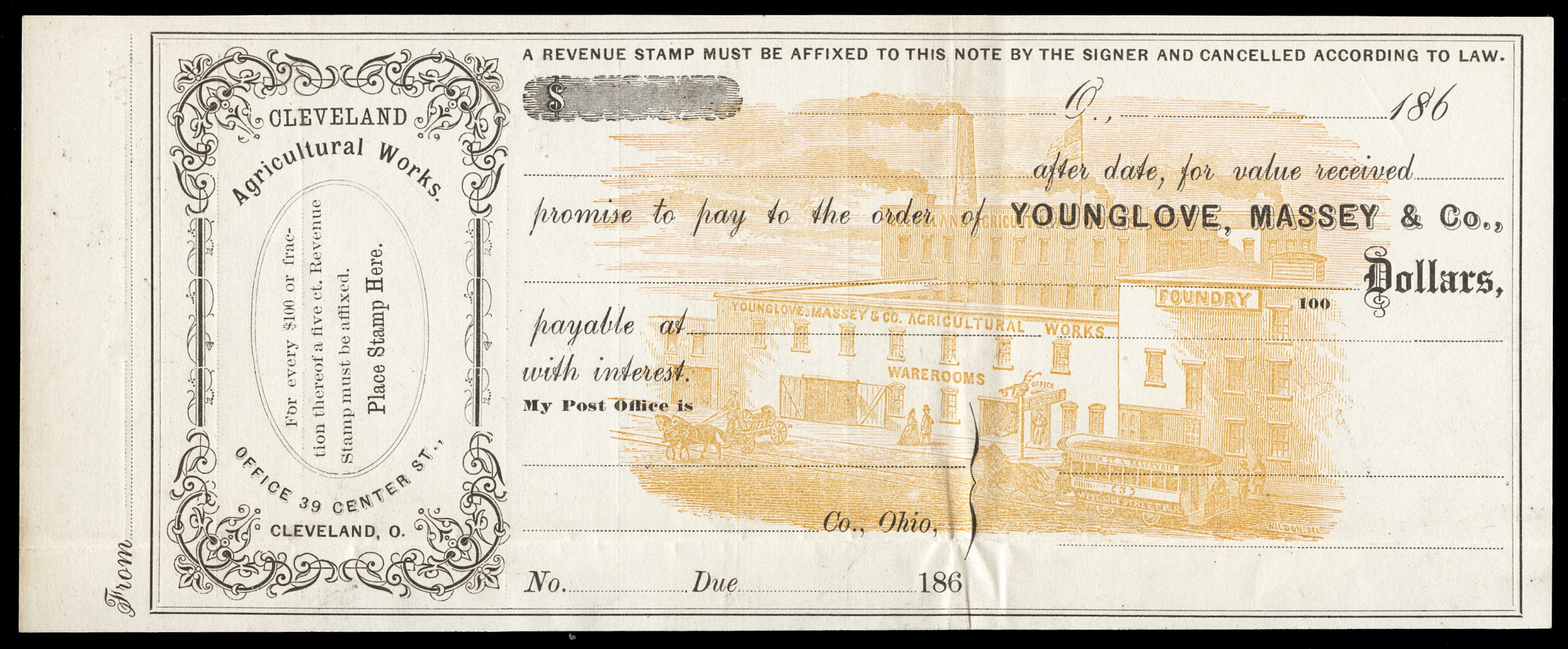 Lovely And Interesting Unused Civil War Era Promissory Note - A Revenue ...